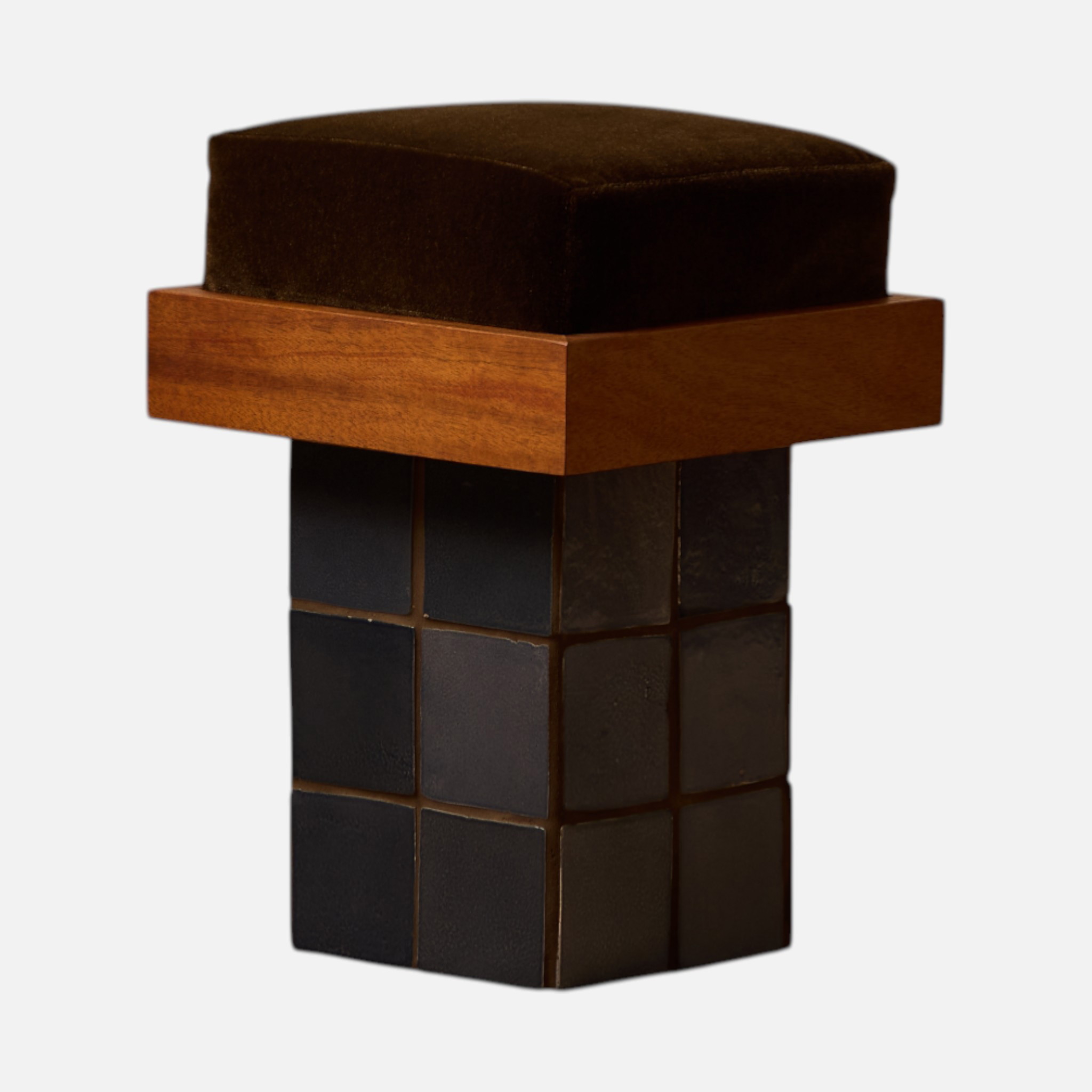 The Expert - Stool - Indigo, Mahogany, Ivory