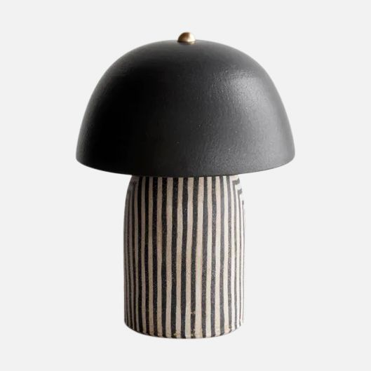 The Expert - Striped Tera Lamp - Stripe Base with Black Shade, Mini