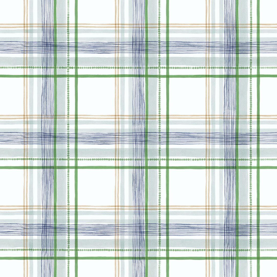 The Expert - Rad Plaid Wallpaper - Grass, By the Roll