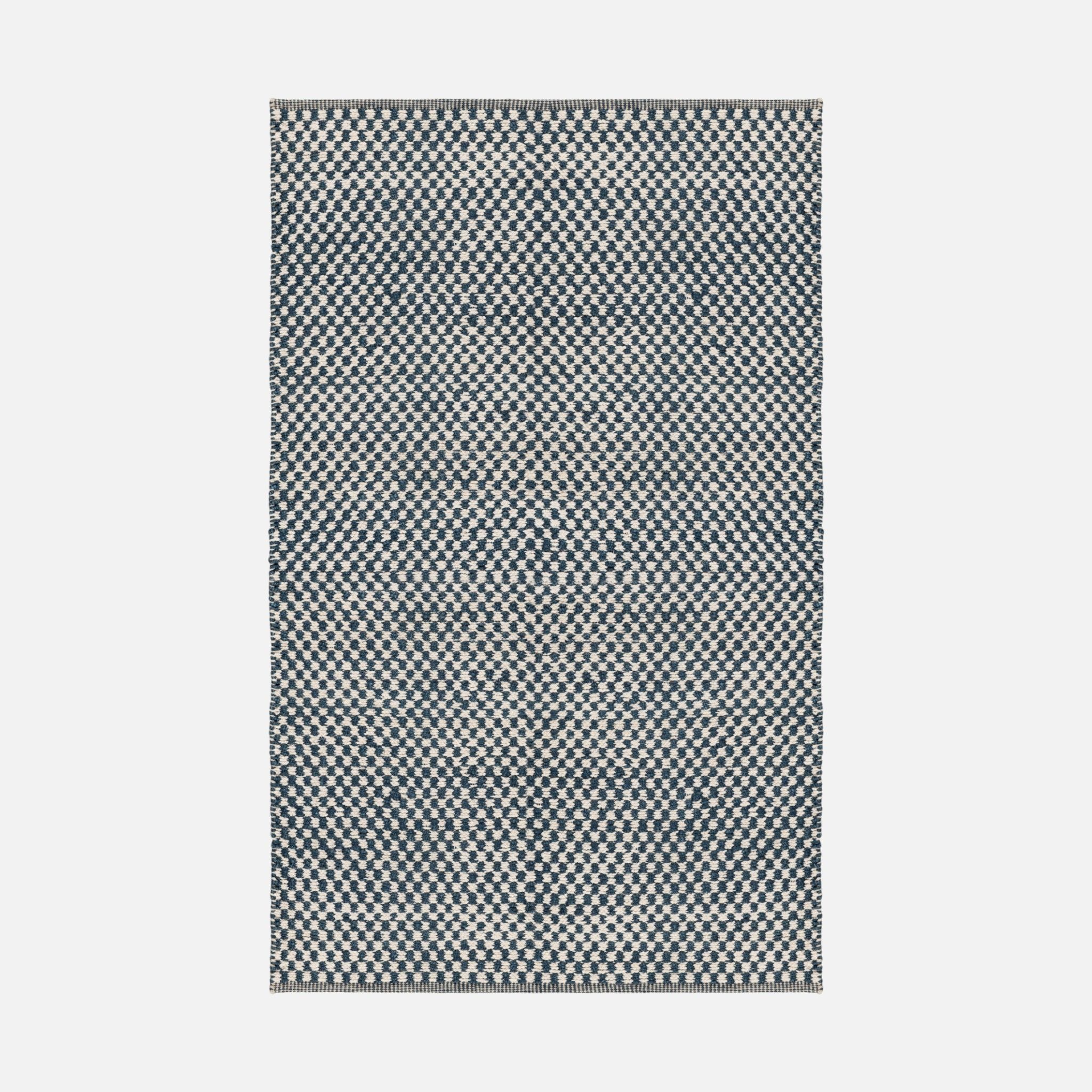 The Expert - Hemp and Chenille Check Rug - Navy & Eggshell, 15' x 20'
