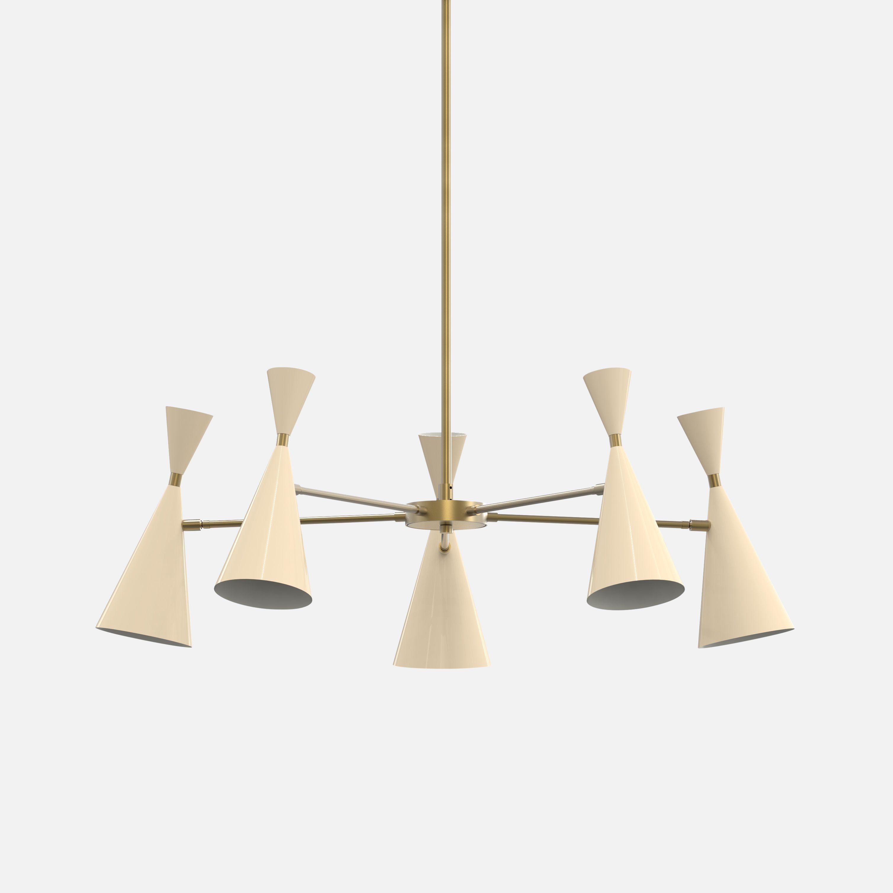 The Expert - Petite Monolith Ceiling Light - Crema, Natural Brass, 12"